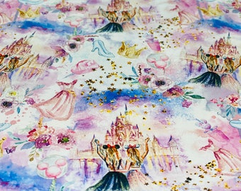 Magic Kingdom Fabric | Etsy