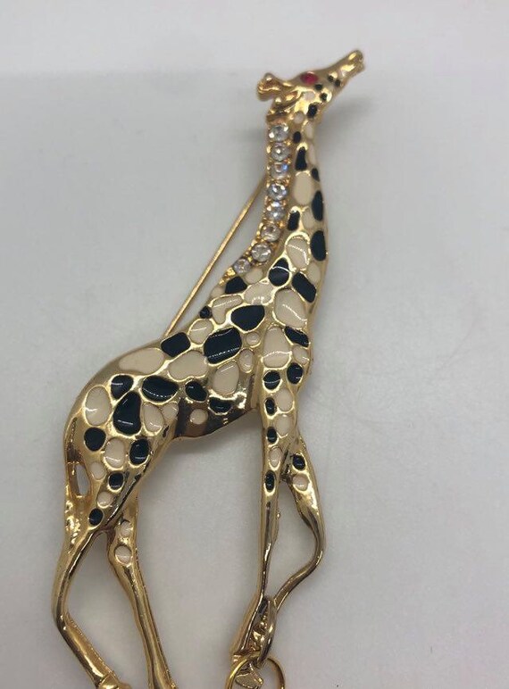 Rare Vintage Giraffe Brooch With Attached Watch - Gem