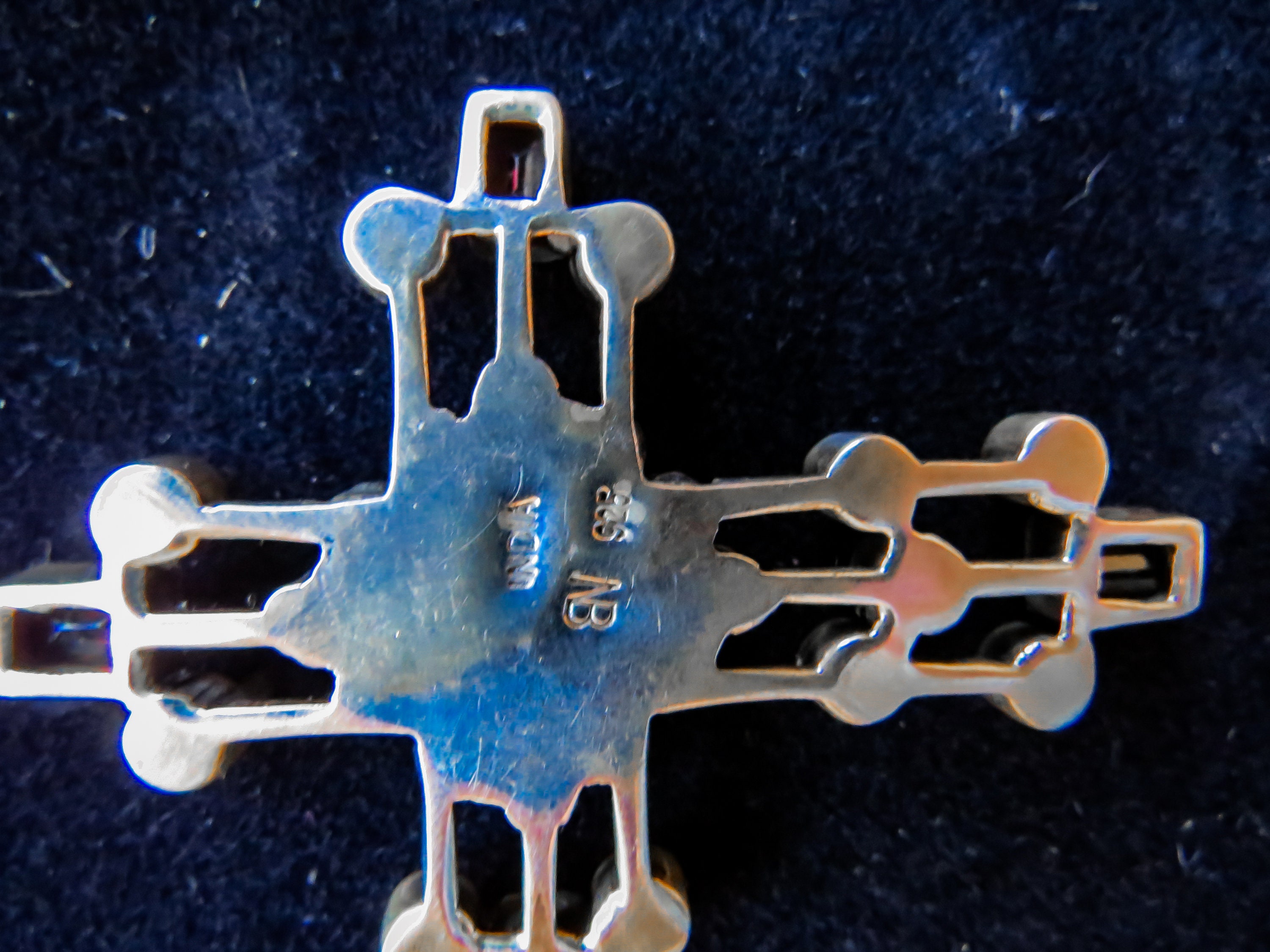 Large Nicky Butler Multi-gem Cross Necklace, Sterling Silver, Pearl ...