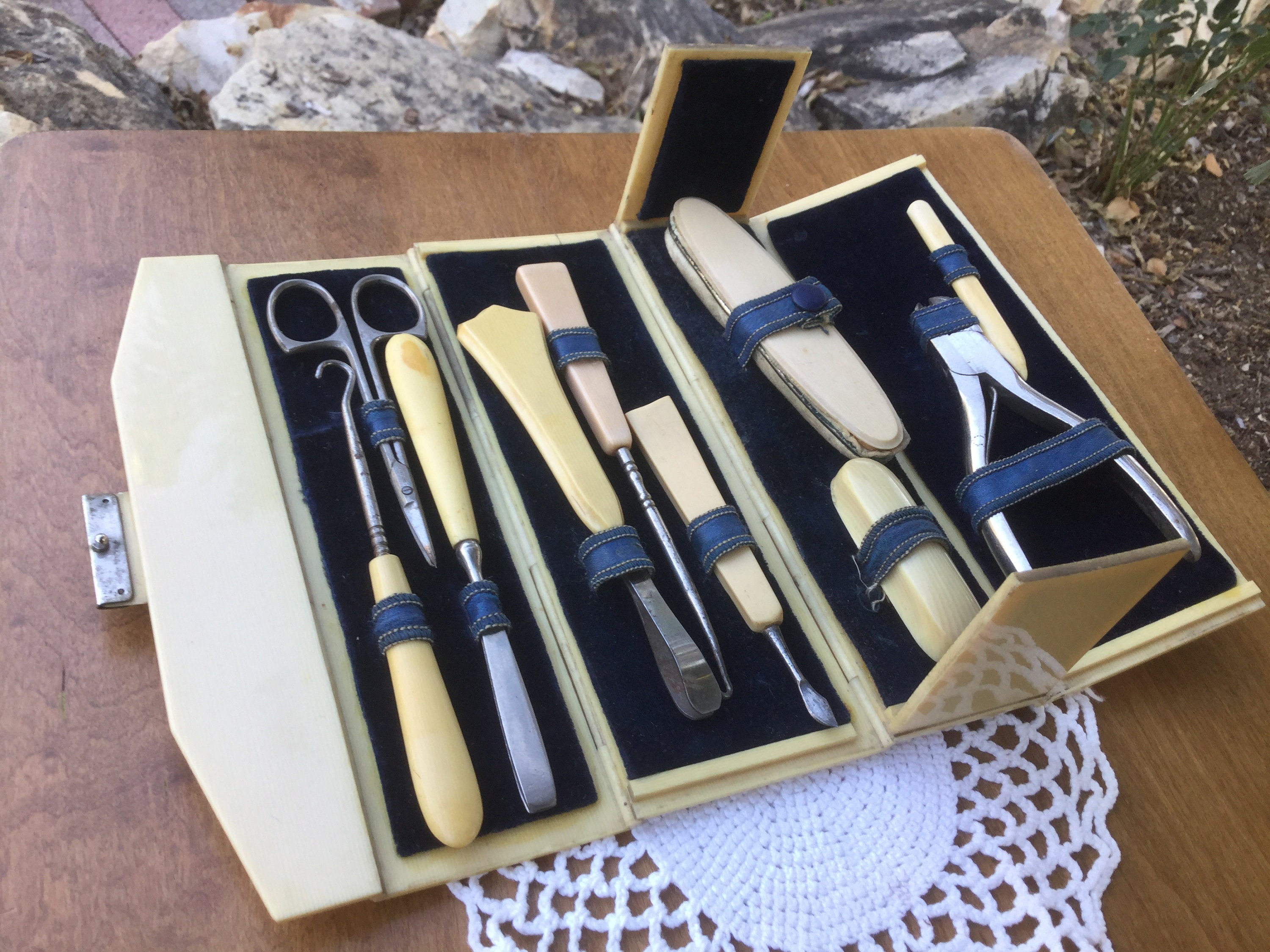Vintage Celluloid Manicure Set in Original Box - Over 15 Pieces - Etsy