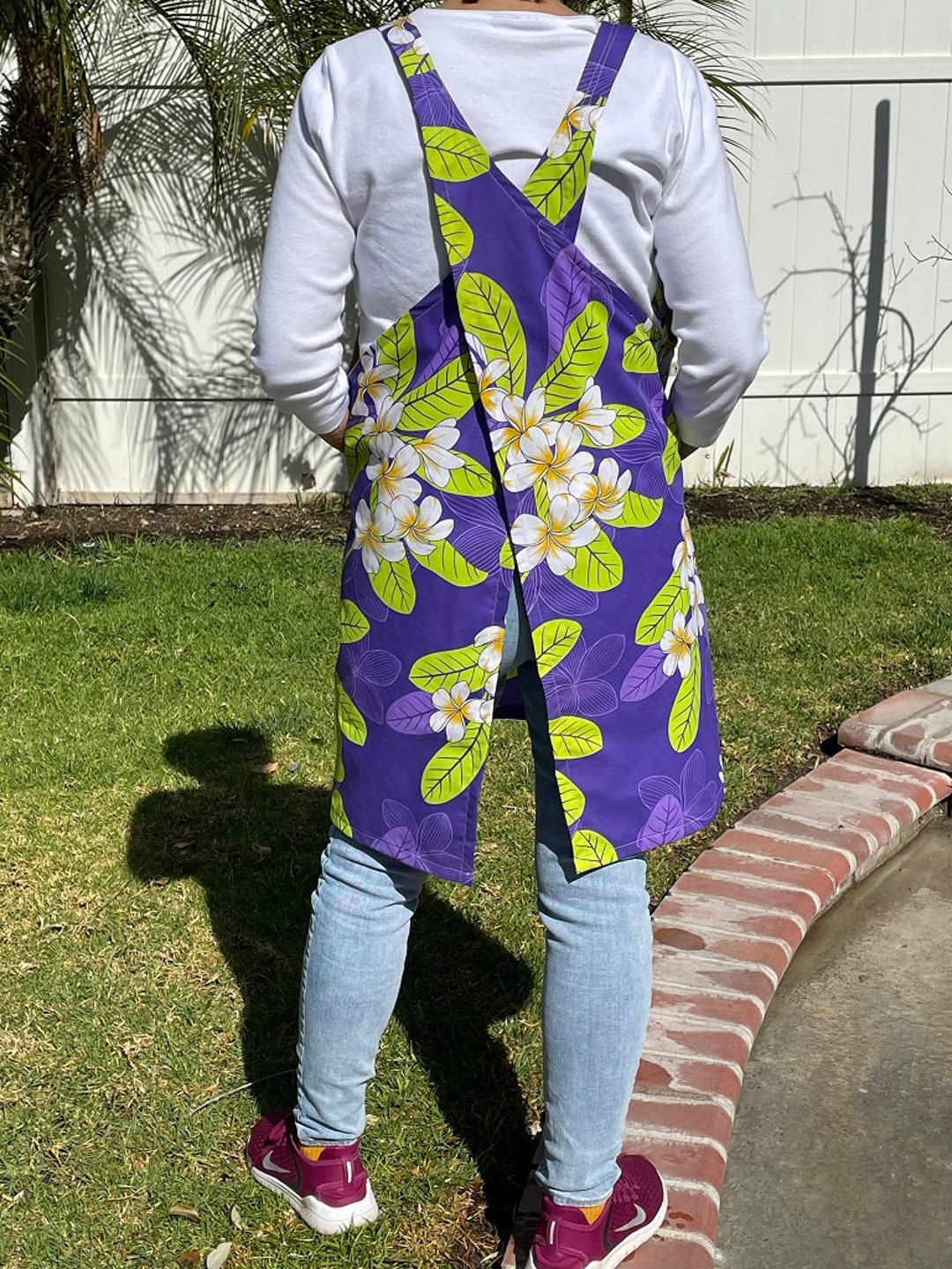 Japanese Style Crossback Apron/hawaiian Print Crossback Apron - Etsy