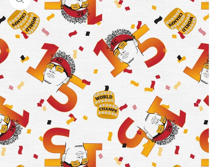 World Champs Fabric Kansas City Chiefs Patrick Mahomes Paintbrush ...
