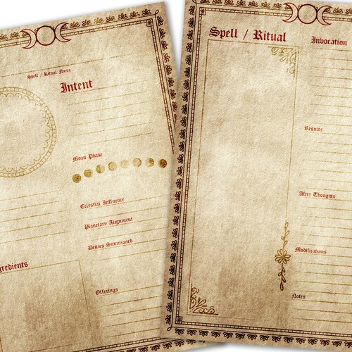 Spell Page Template Witch - Etsy