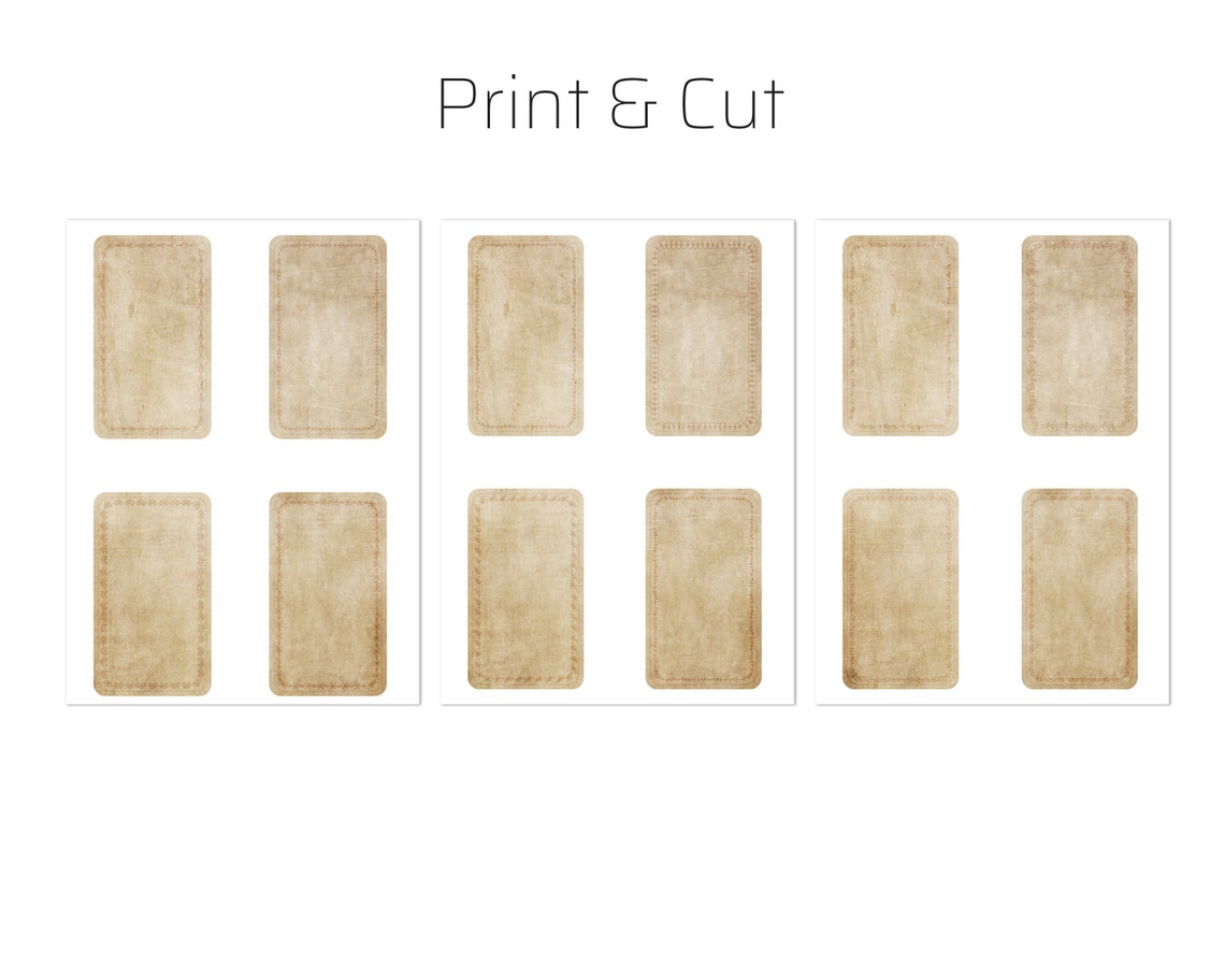 12 Blank Rectangle Sticker Labels. Vintage Background With - Etsy