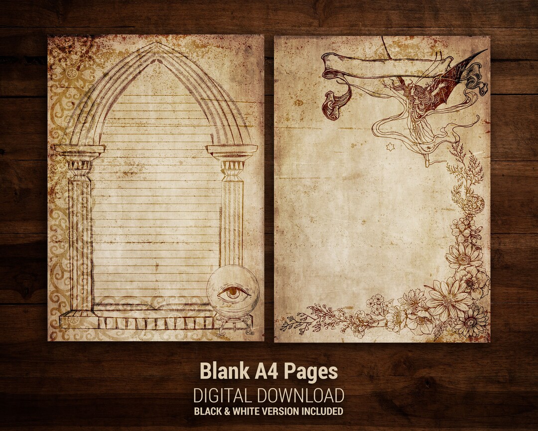 Faery Land Printable A4 Digital Paper. Ancient Mystical Pages for Your ...