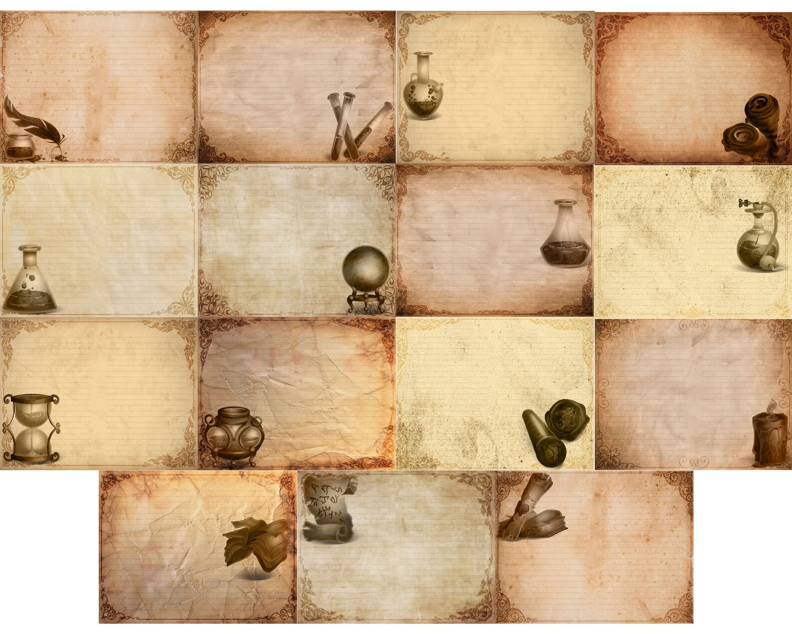 30 Blank Printable Grimoire Pages Book of Shadow Templates | Etsy