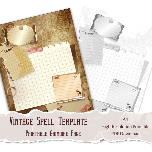 Grimoire Layout - Etsy
