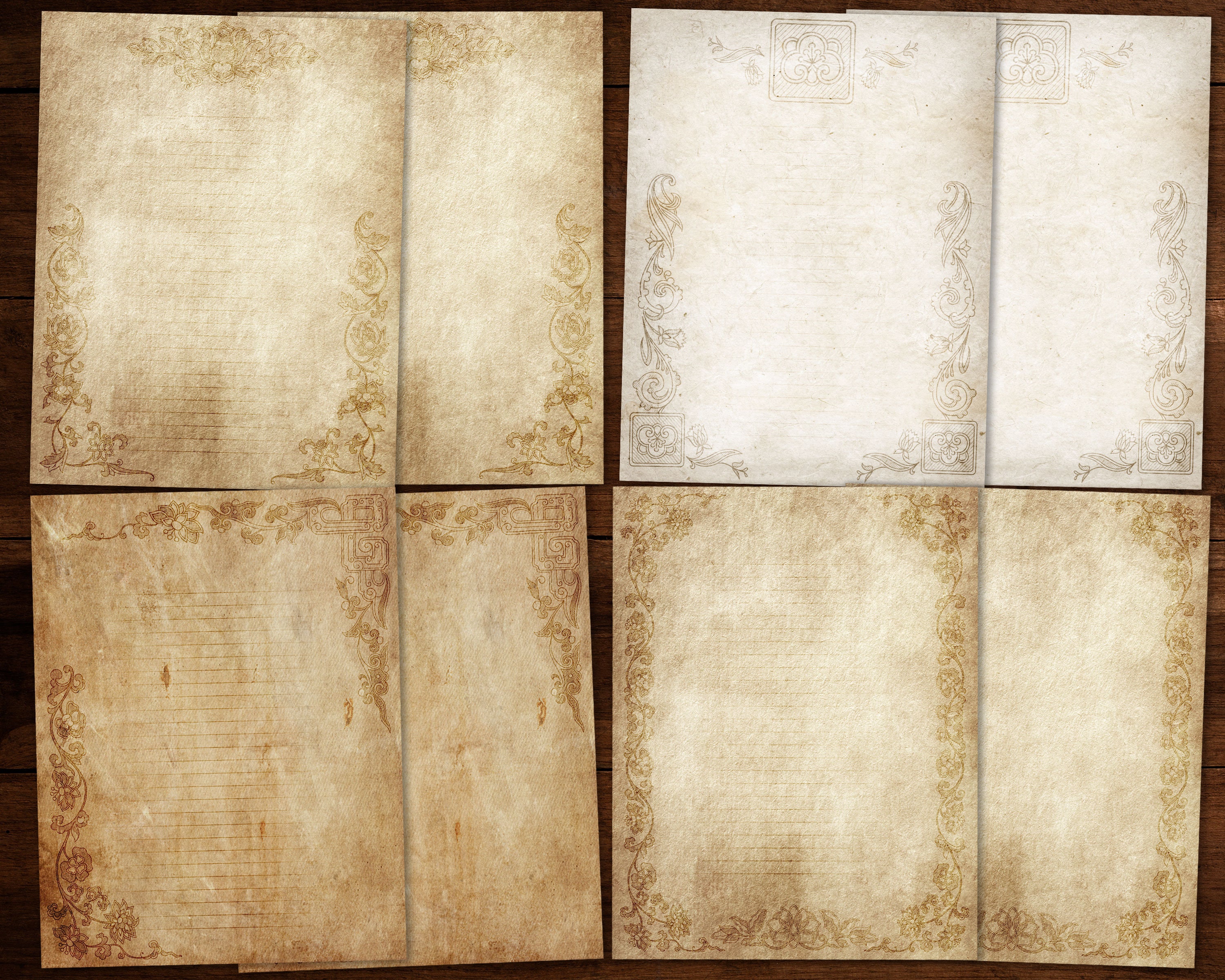 Floral Grimoire Blank Pages. Book of Shadows Template Pack. - Etsy