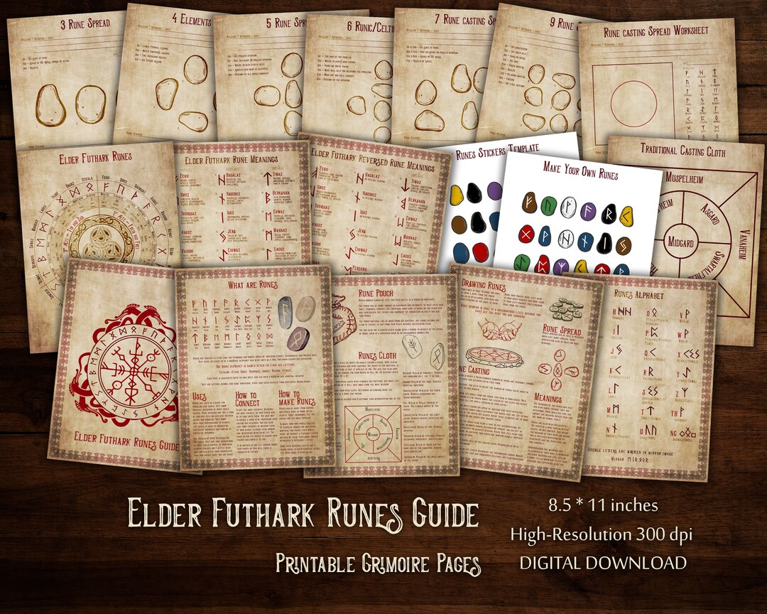 Elder Futhark Runes Stone Casting and Reading Guide Pack. Learn How to ...