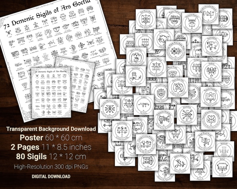 72 Demonic Sigils of Ars Goetia. Poster Sigils & Printable - Etsy UK