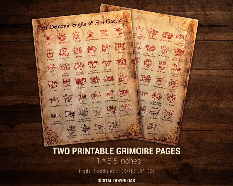 72 Demonic Sigils of Ars Goetia. Poster Sigils & Printable - Etsy UK