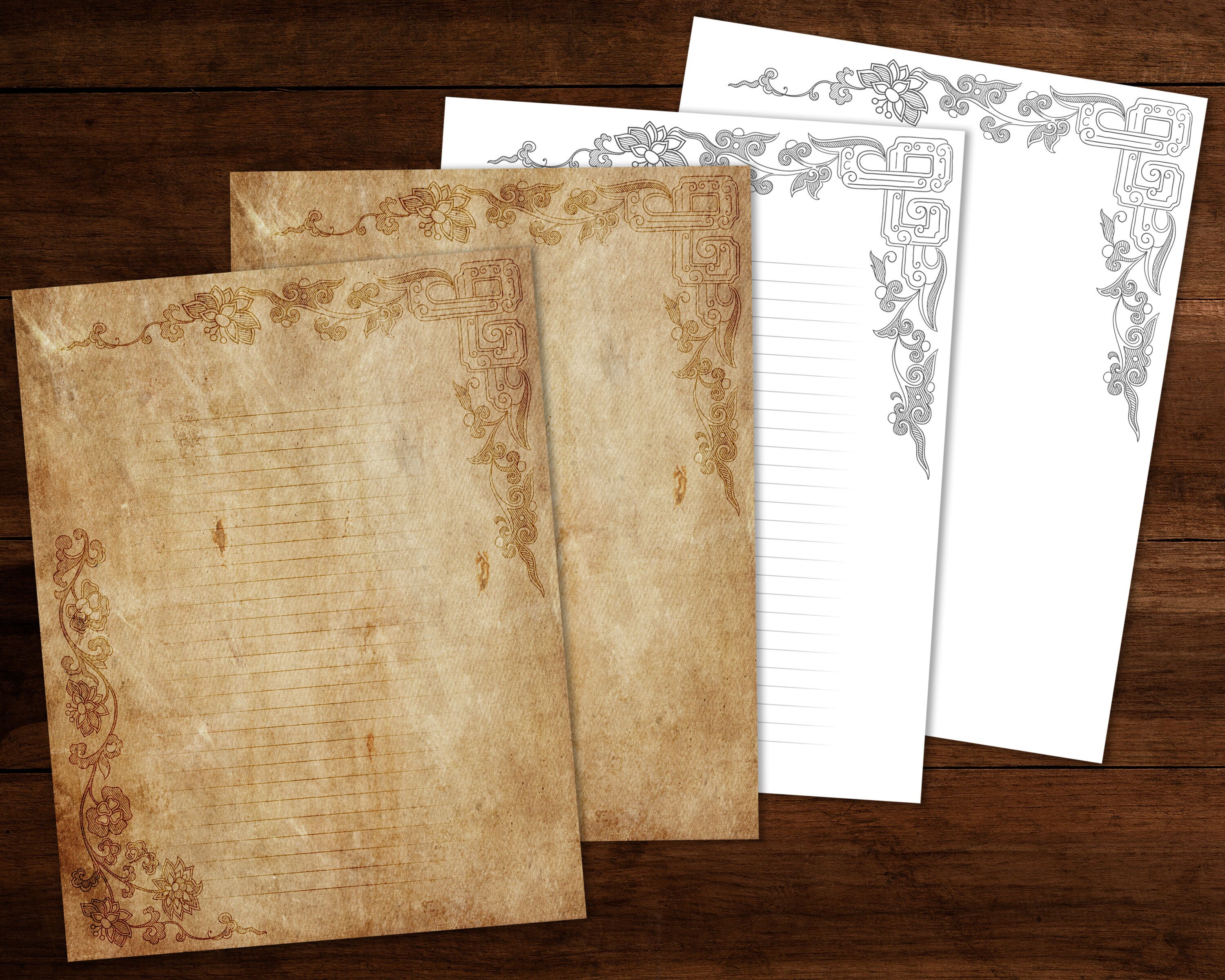 Floral Grimoire Blank Pages. Book of Shadows Template Pack. - Etsy