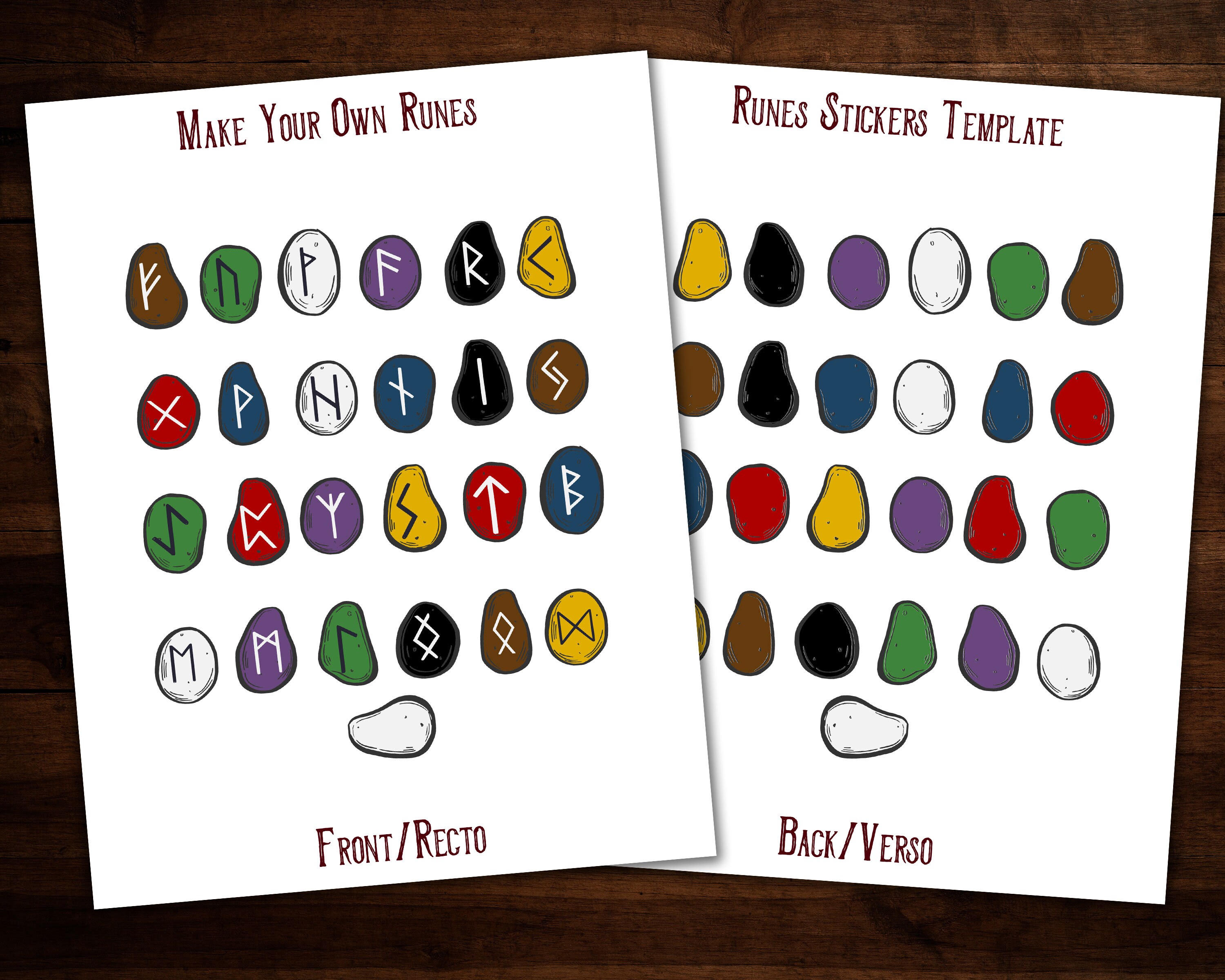 Make Your Own Runes. Elder Futhark Template Cut Out | Etsy