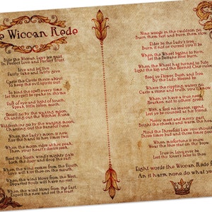 Wiccan Rede A5 Double Phyllis Gwen Thompson's Long Version Printable ...