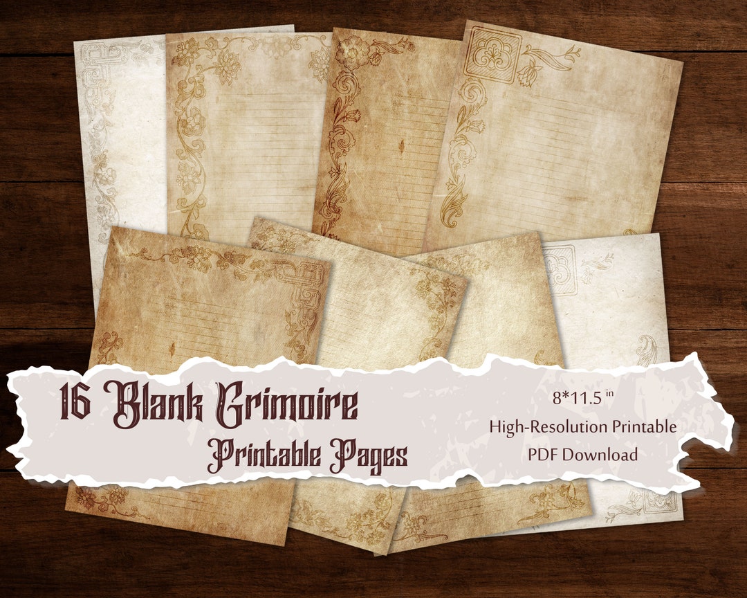 Floral Grimoire Blank Pages. Book of Shadows Template Pack. - Etsy
