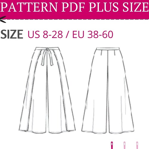 Sloan Wrap Pants PDF Sewing Pattern Wide Leg Wrap Around Tie - Etsy