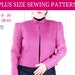 Jacket Sewing Pattern, Plus Size Pattern, Plus Size Blazer Pattern ...