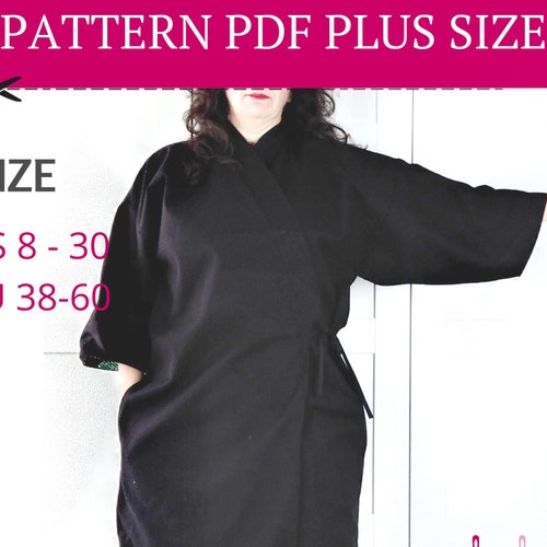 Kimono Pattern PDF Kimono Sewing Pattern Plus Size Kimono - Etsy