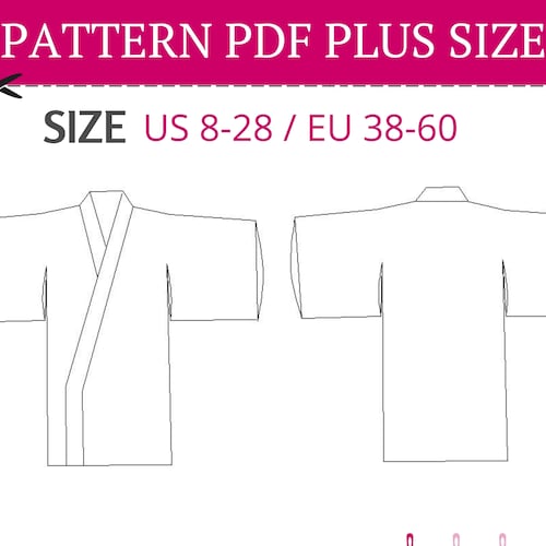 Kimono Pattern PDF Kimono Sewing Pattern Plus Size Kimono - Etsy Australia