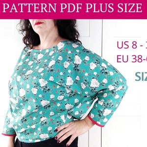 Plus Size Sweater Pattern, Sweater Pattern PDF, Asymmetric Sweater ...