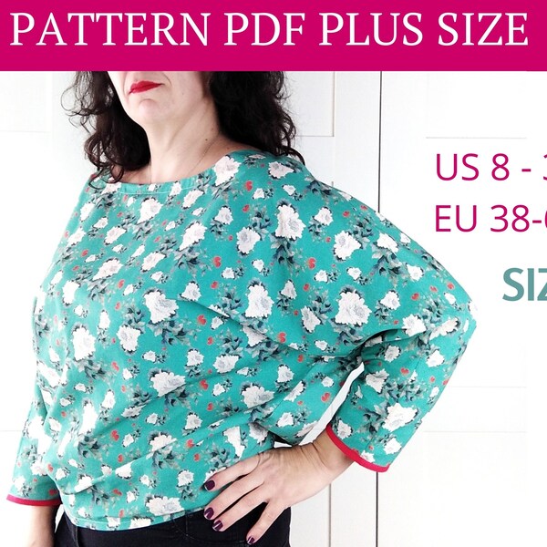 Plus Size Sweater Pattern, Sweater Pattern PDF, Asymmetric Sweater ...