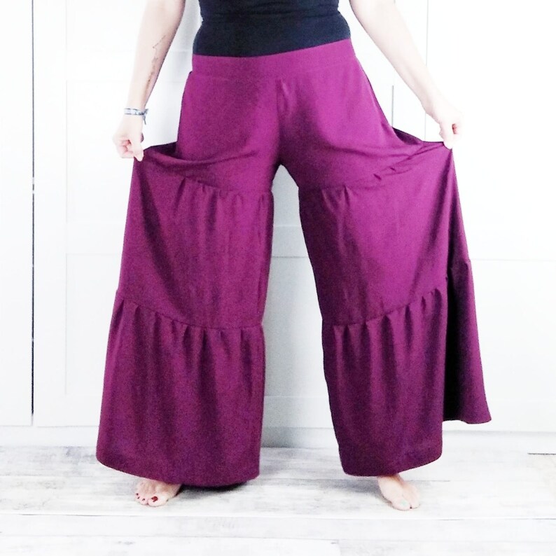 Boho Tiered Pants Pattern, Plus Size Pattern, Boho Pants Pattern ...