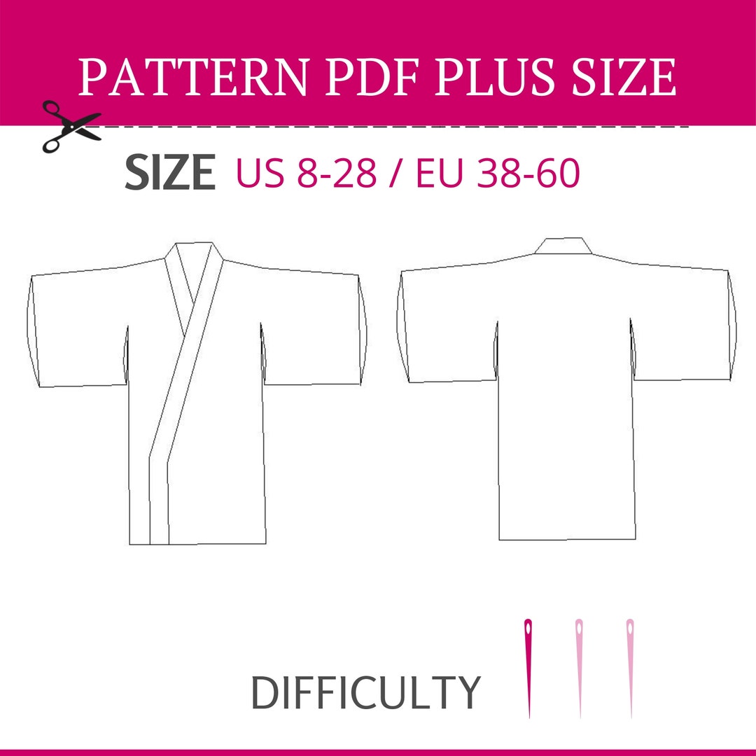 Kimono PDF Sewing Pattern Easy to Sew Multi-size Pattern - Kimono Women ...