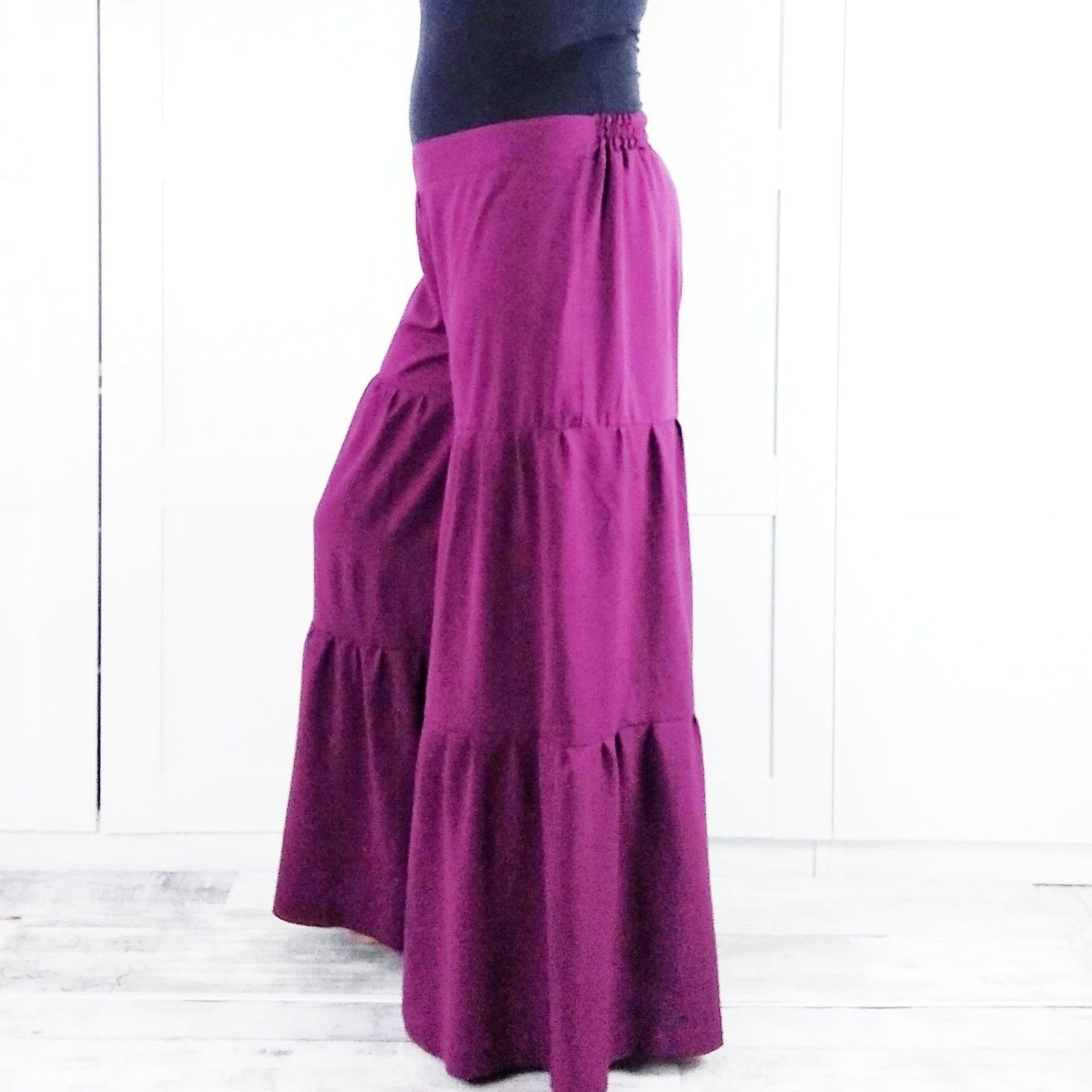 Boho Tiered Pants Pattern, Plus Size Pattern, Boho Pants Pattern ...
