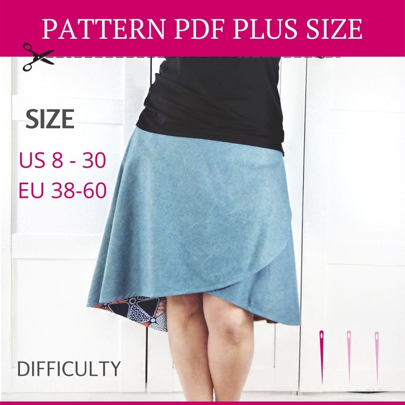 Reversible Wrap Skirt Pattern Plus Size Pattern Womens Wrap - Etsy