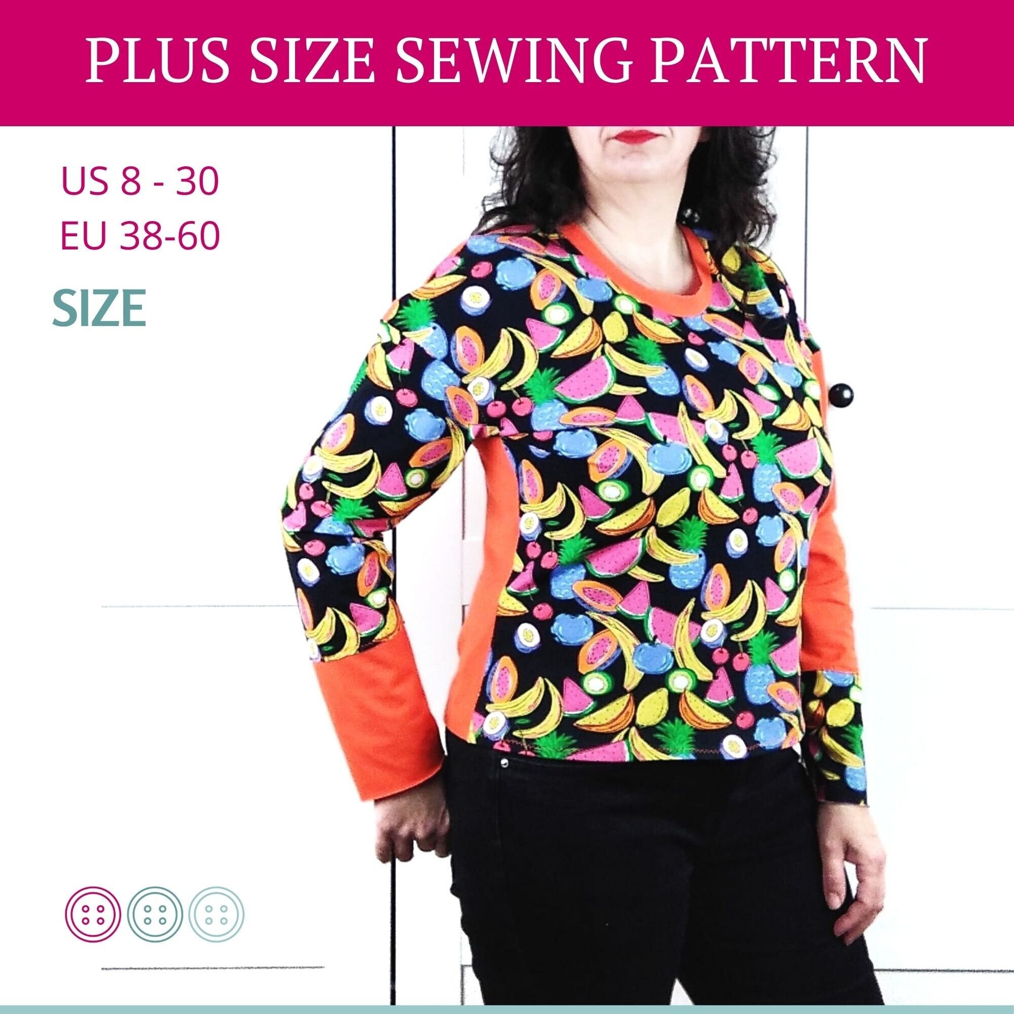 Plus Size T-shirt Pattern, T-shirt Sewing Pattern, Womens T-shirt ...