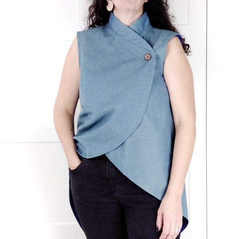 Vest Sewing Pattern, Plus Size Pattern, Asymmetrical Vest Pattern, Vest ...