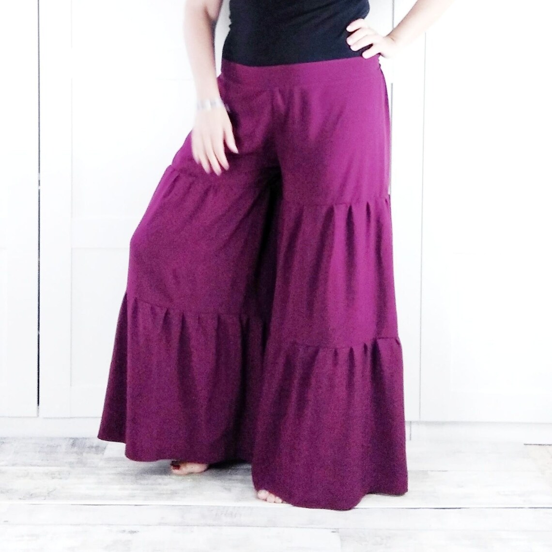 Boho Tiered Pants Pattern, Plus Size Pattern, Boho Pants Pattern ...