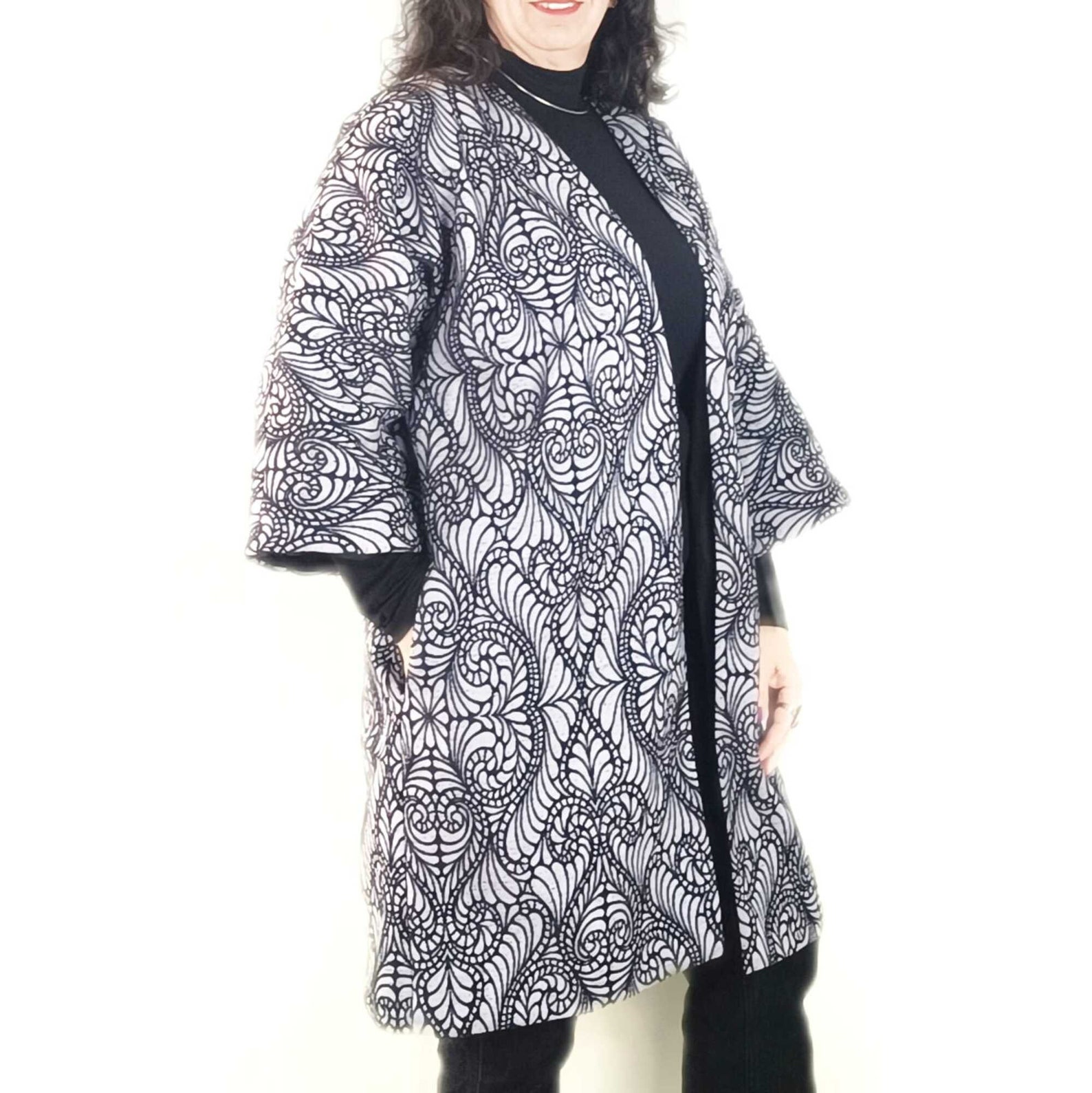 Kimono Sewing Pattern PDF – Plus Size Kimono Robe Pattern for Women ...