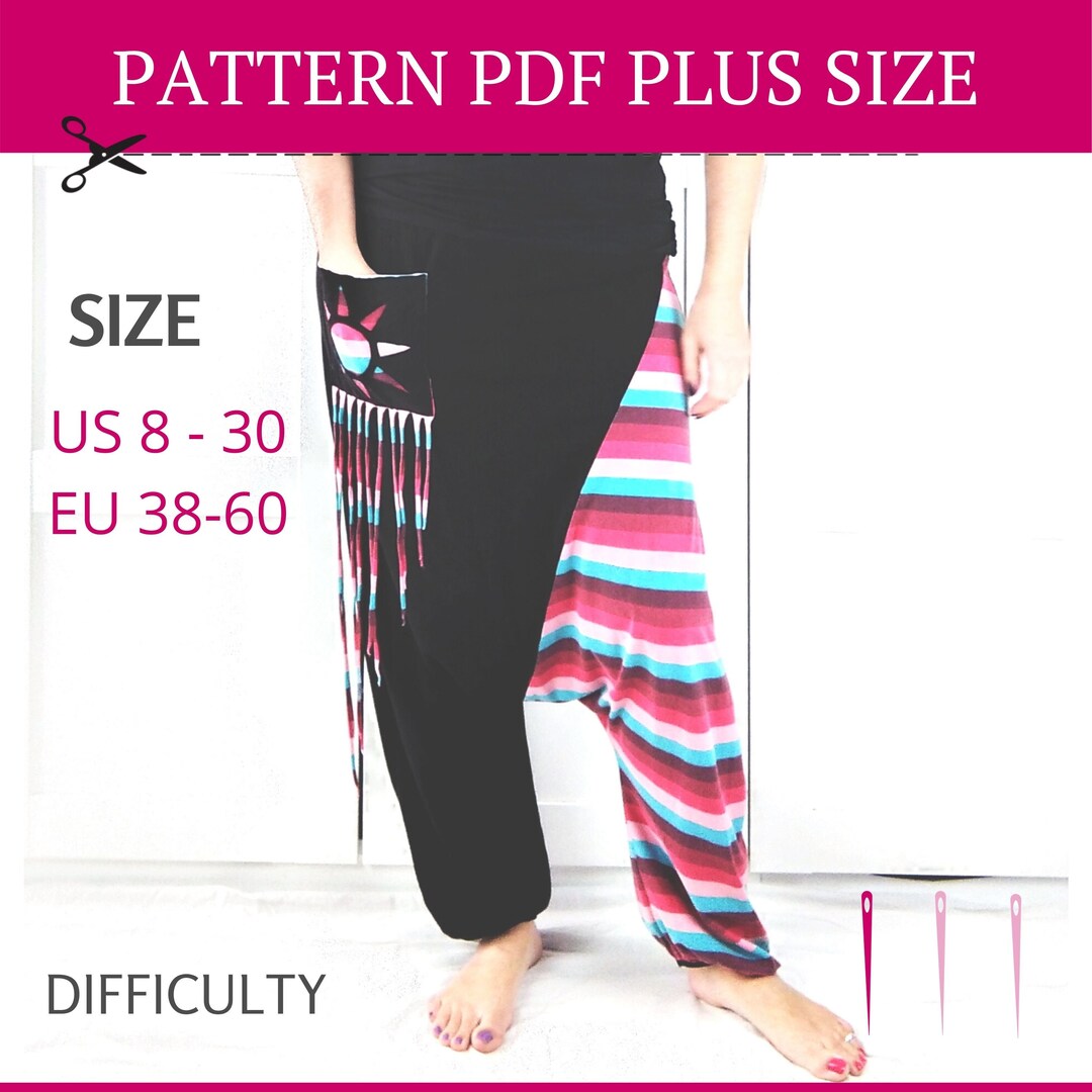 Sarouel Pants Pattern, Plus Size Pattern, Plus Size Pants Pattern, PDF ...