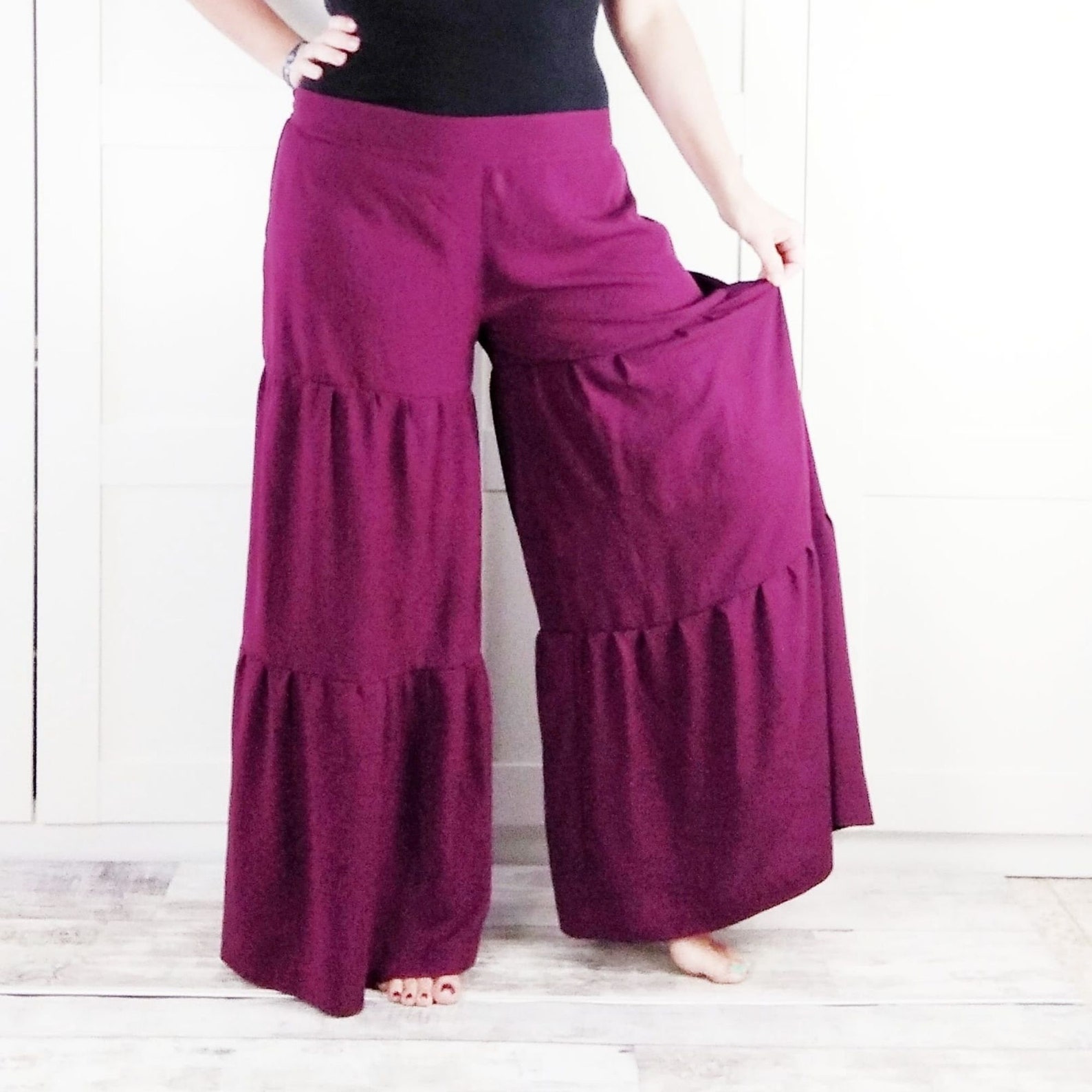 Boho Tiered Pants Pattern, Plus Size Pattern, Boho Pants Pattern ...