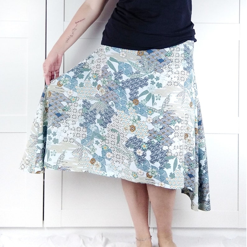 Skirt Sewing Pattern, Plus Size Pattern, Irregular Skirt Pattern ...