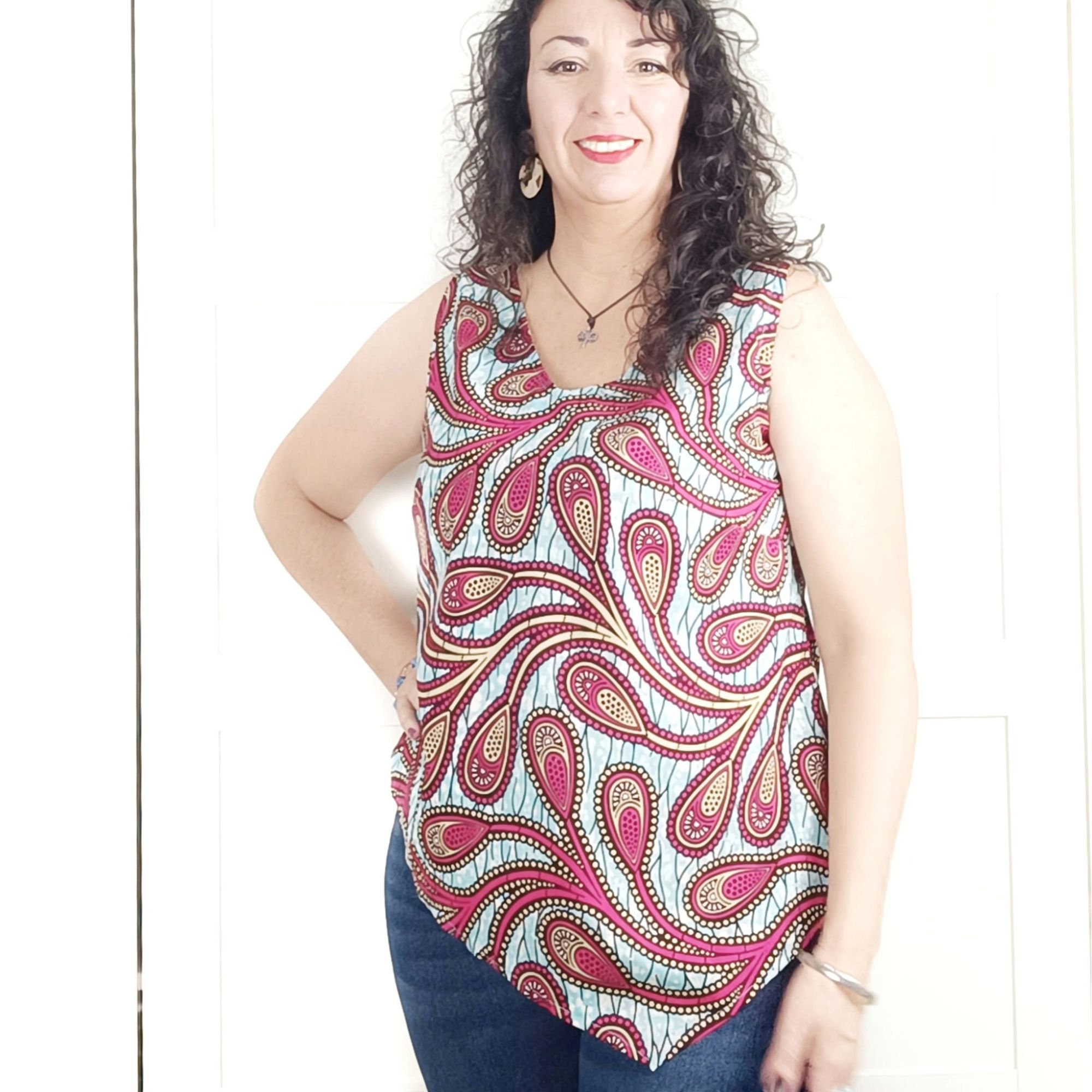 Tank Top Sewing Pattern, Plus Size Pattern, Asymmetric Tank Top, Tank ...