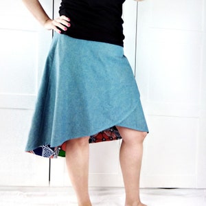 Reversible Wrap Skirt Pattern, Plus Size Pattern, Womens Wrap Skirt, PDF Sewing Pattern, Instant ...