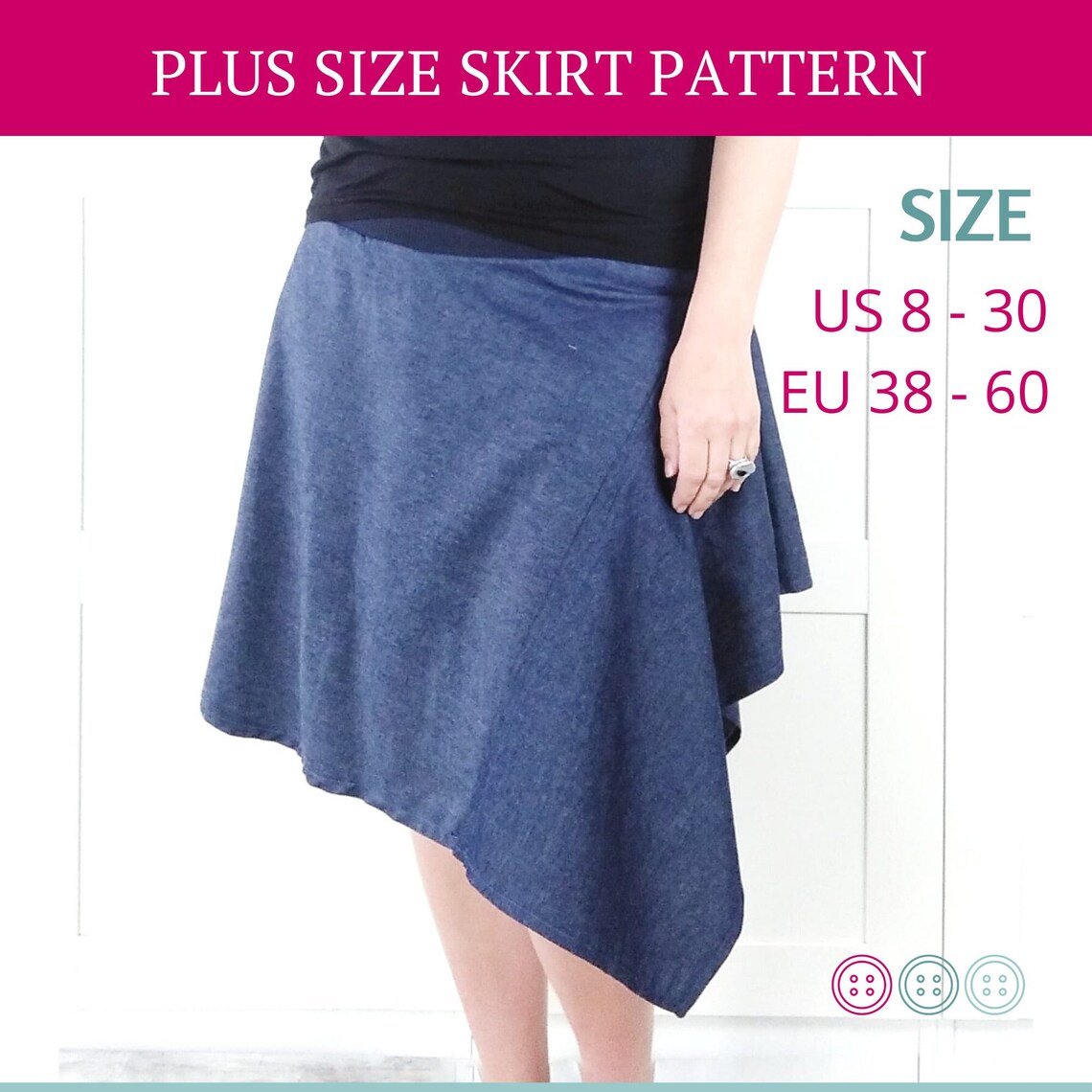 Plus Size Skirt Pattern, Asymmetric Skirt Patterns, Plus Size Pattern ...