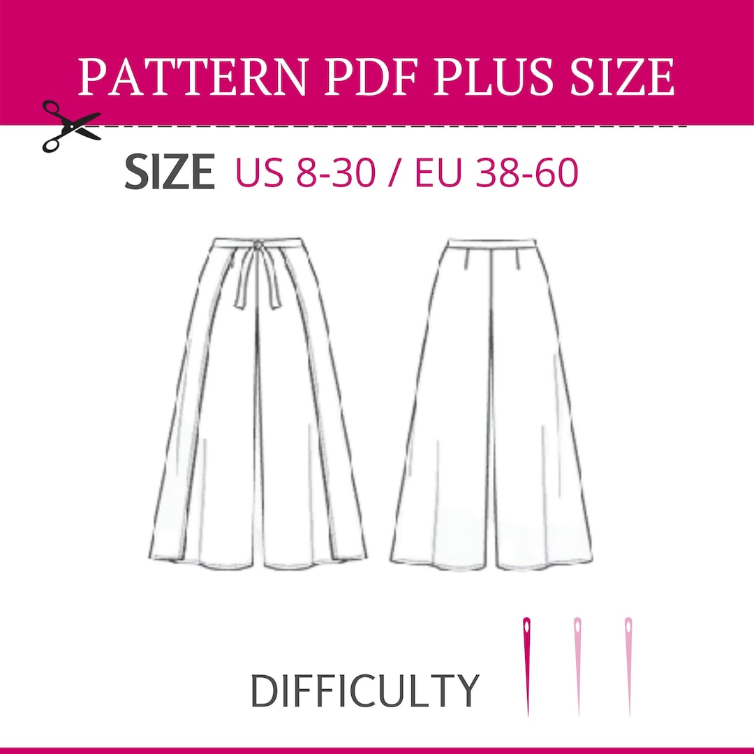 Plus Size Pants, Womens Wrap Pants, Plus Size Pattern, Pattern PDF ...