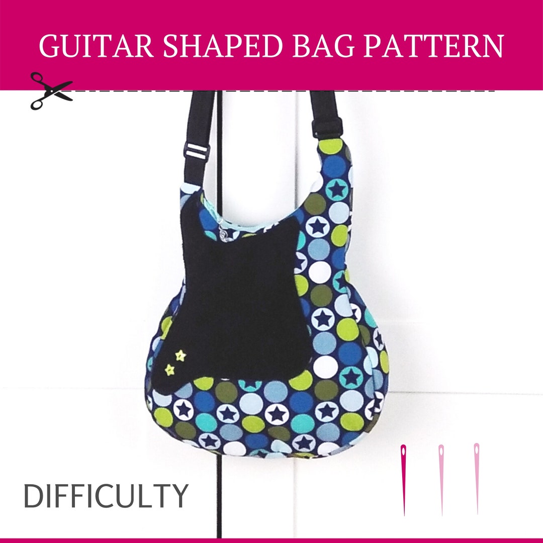 Shoulder Bags Pattern, Guitar Bag Pattern Downloadable PDF Easy to Sew ...