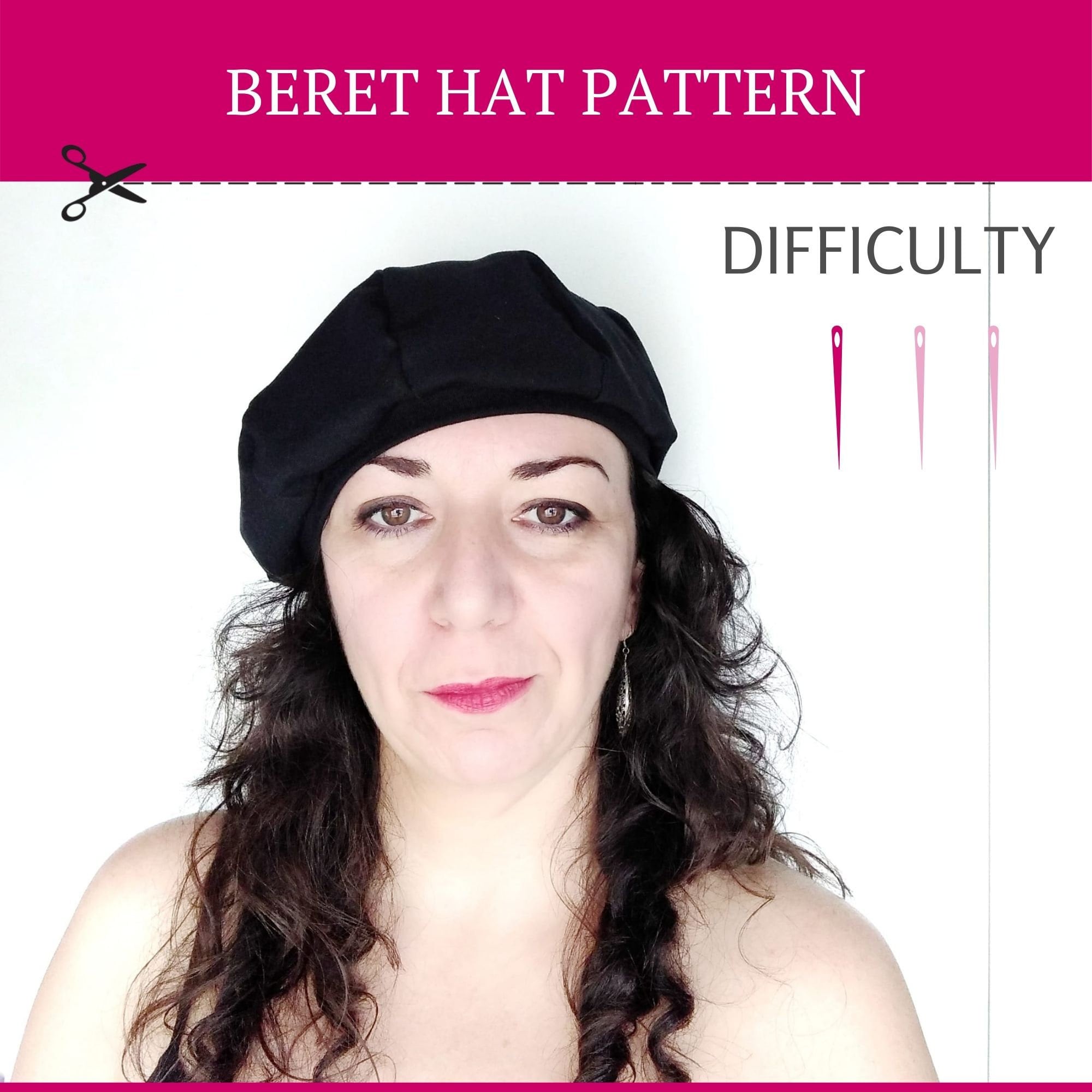 Beret Hat Pattern, Women Beret Hat, Hat Download Pattern, Sewing ...