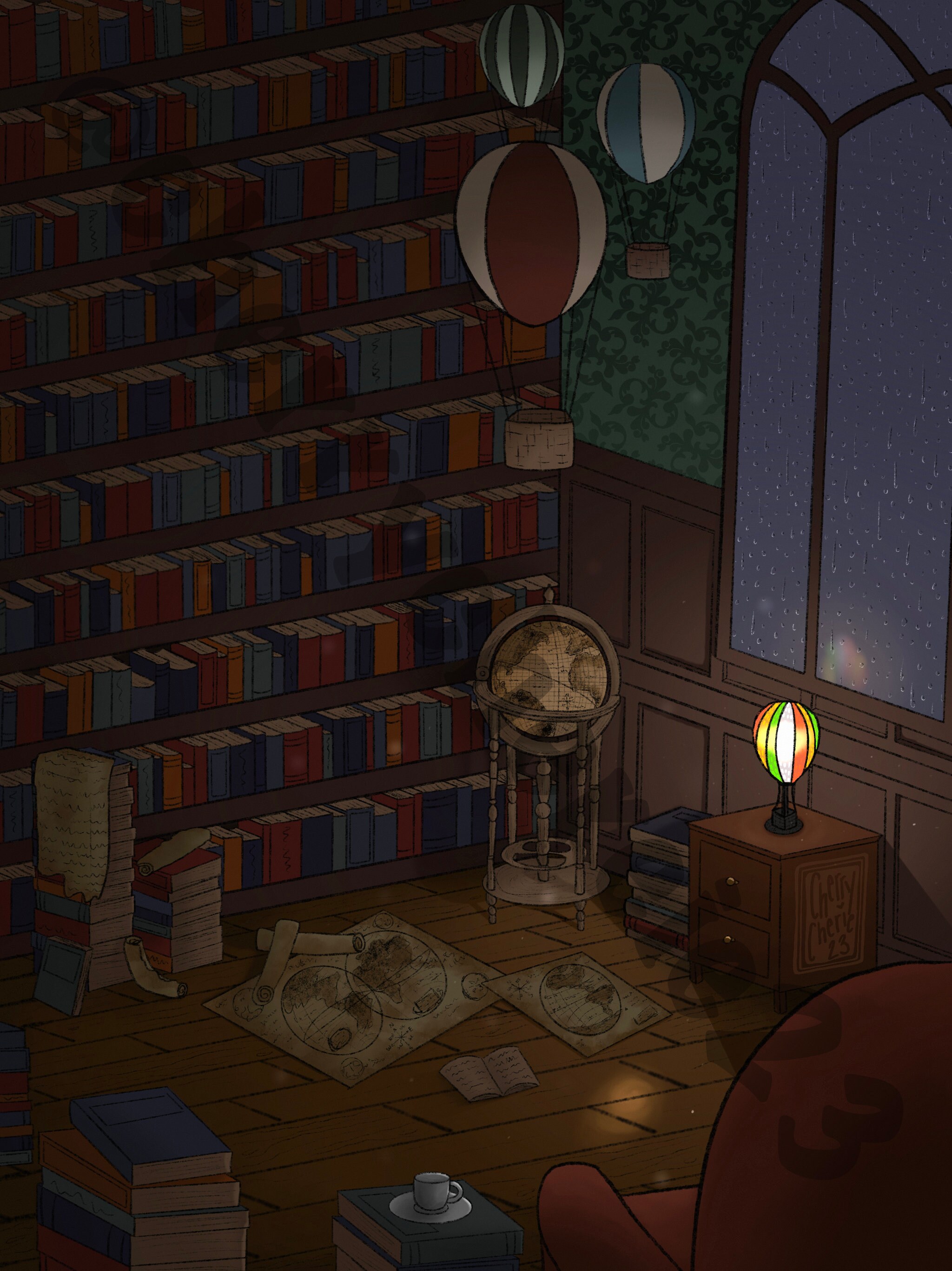 Library Digital Art Print 5x7 Photo - Etsy