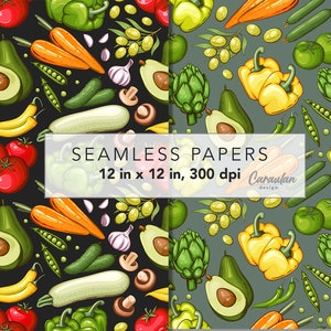 Vegetables Digital Paper, Veggies Papers, Farmers Scrapbook Paper ...