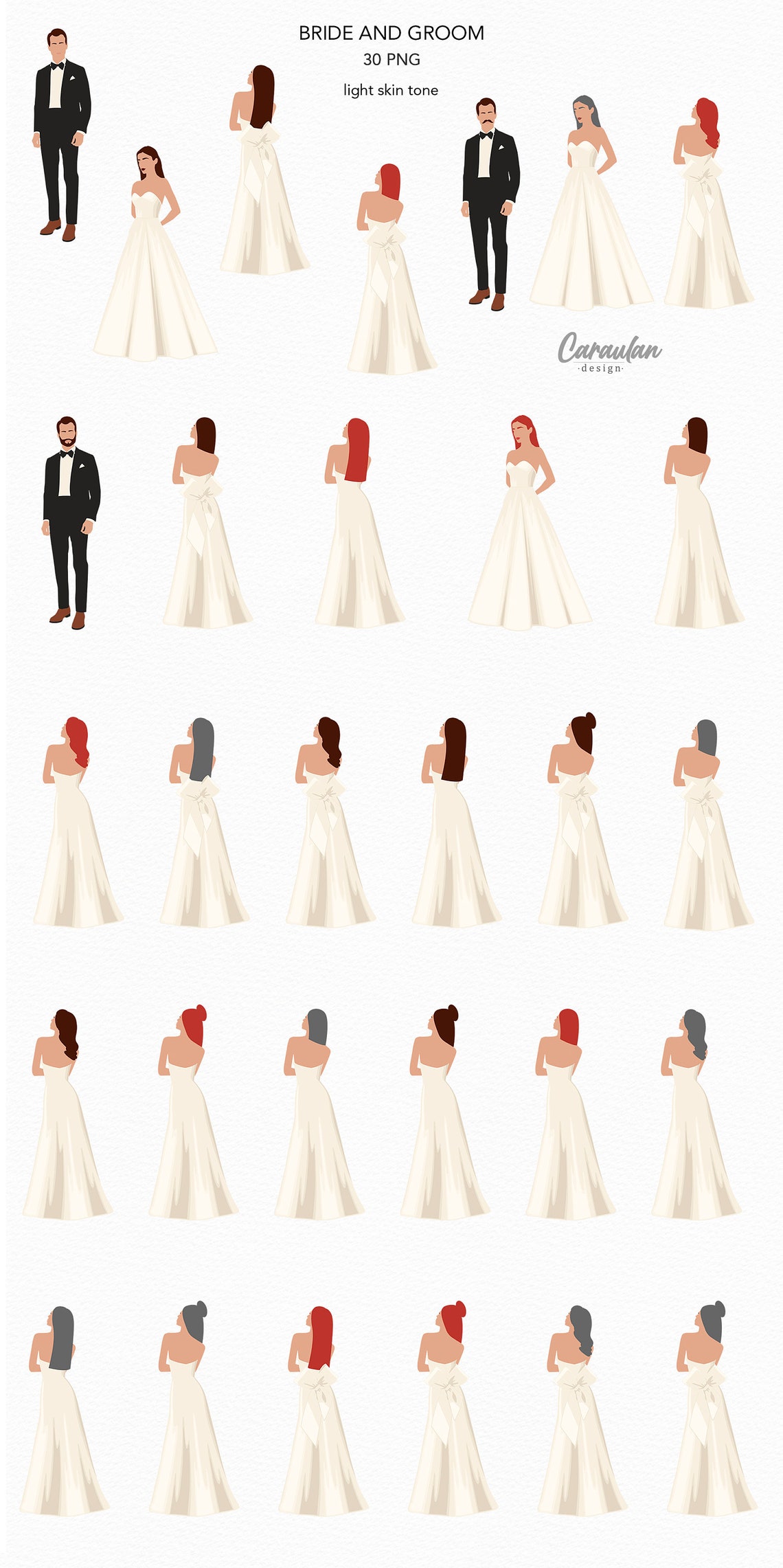 Wedding Day Clipart, Bride and Groom, Save the Date Clipart, Engagement ...