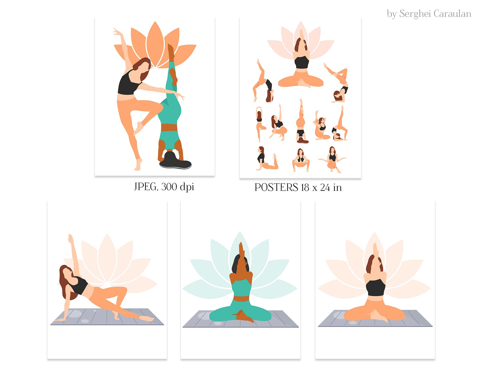 Fitness Clipart, Women Yoga Clipart, Yoga Girls, Female Sport, Sports ...