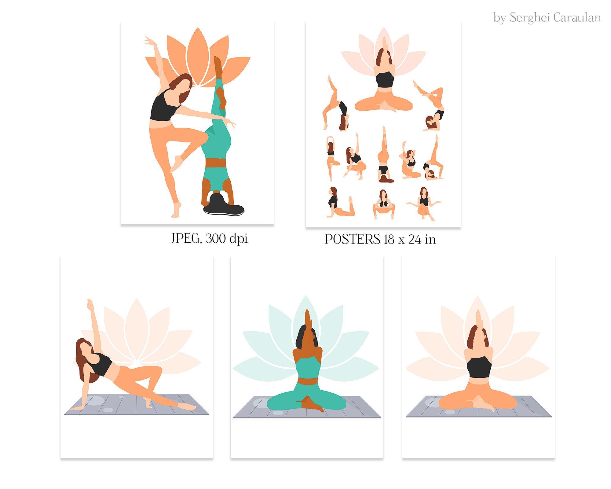 Fitness Clipart Women Yoga Clipart Yoga Girls Female Sport - Etsy