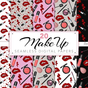 Makeup Digital Papers, Makeup Printable Paper, Makeup Background Paper ...