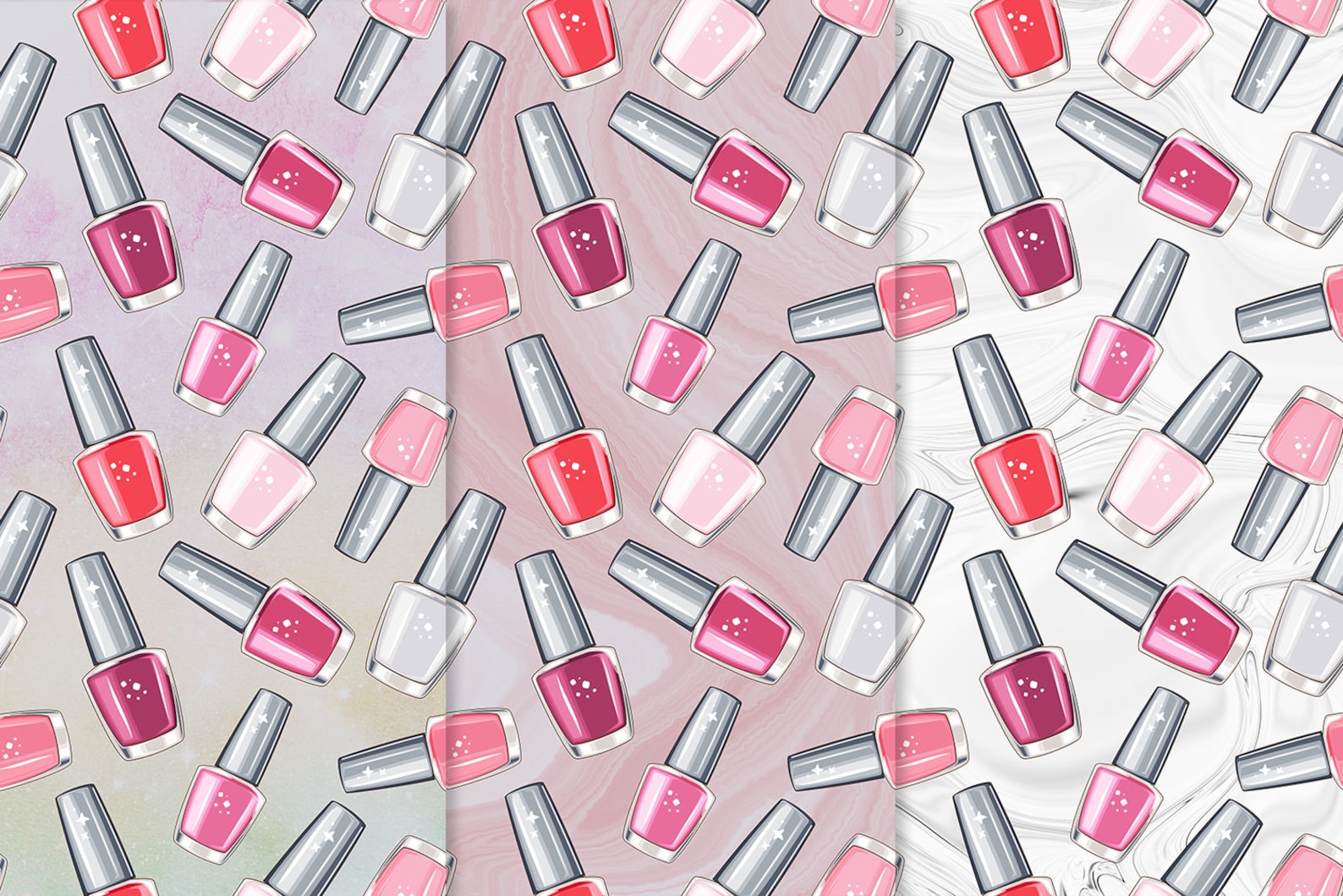 Nail Polish Digital Papers, Nail Tech Paper, Manicure Printable Paper ...