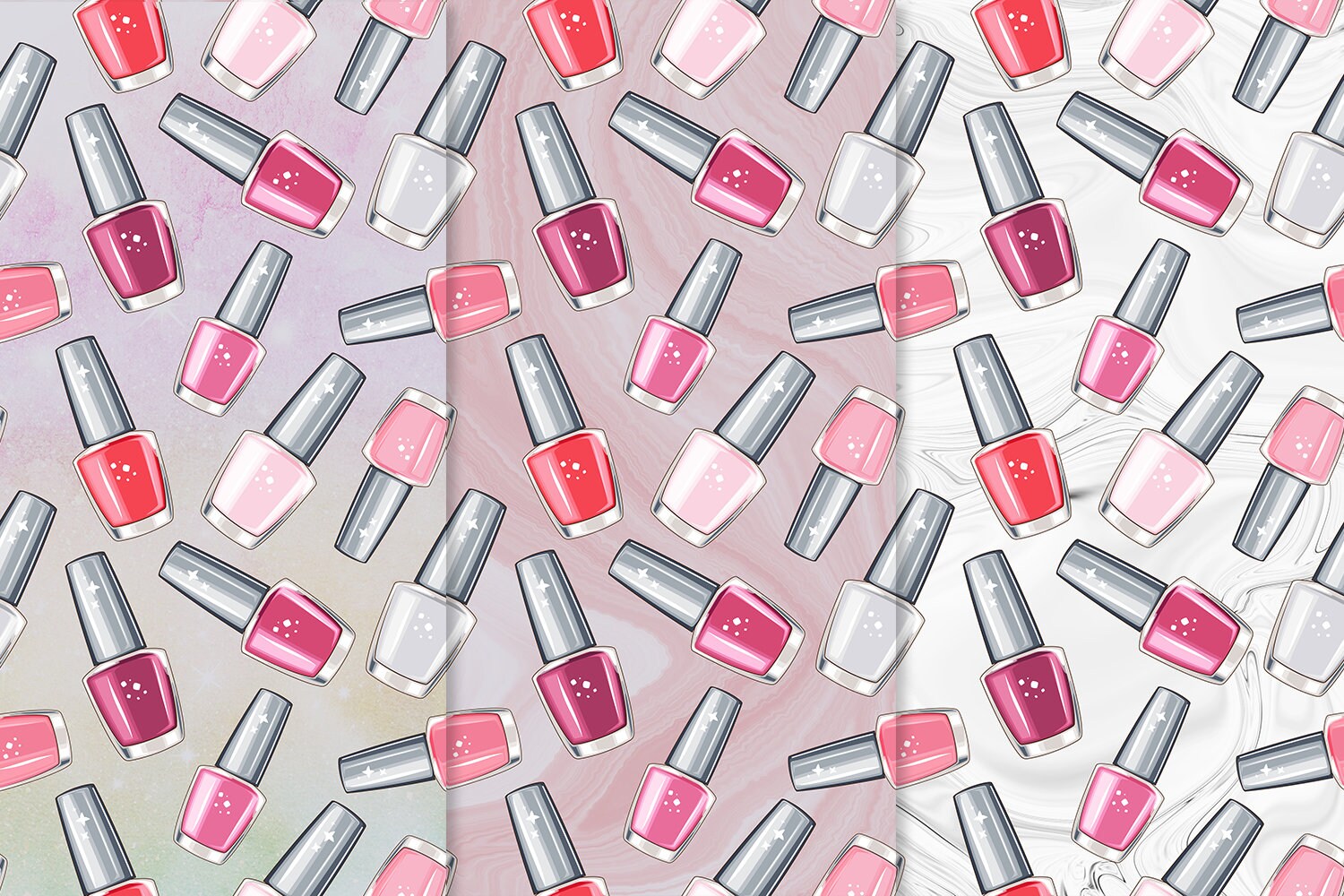 Nail Polish Digital Papers, Nail Tech Paper, Manicure Printable Paper ...